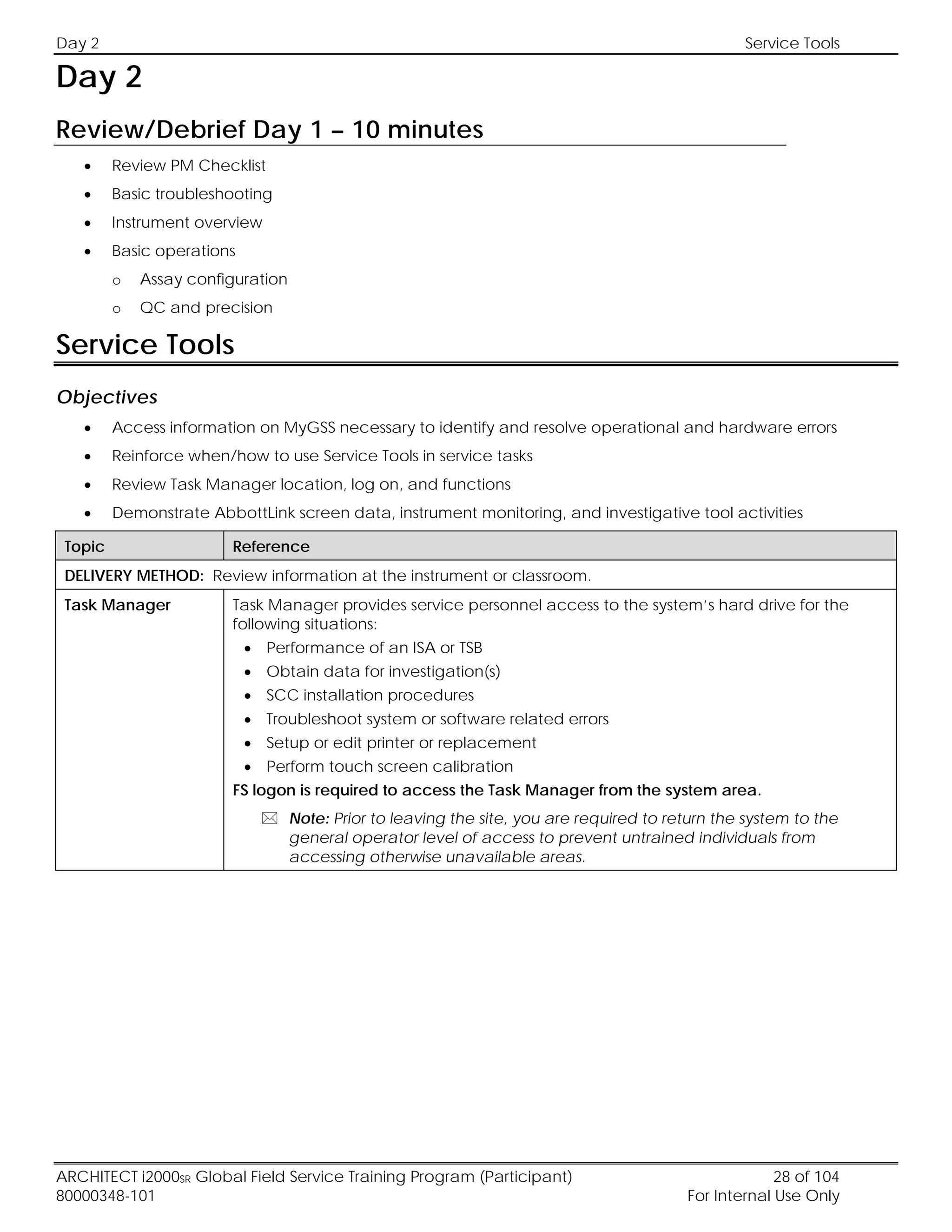 Architect i2000 manual de usuario service standardization pg | PDF