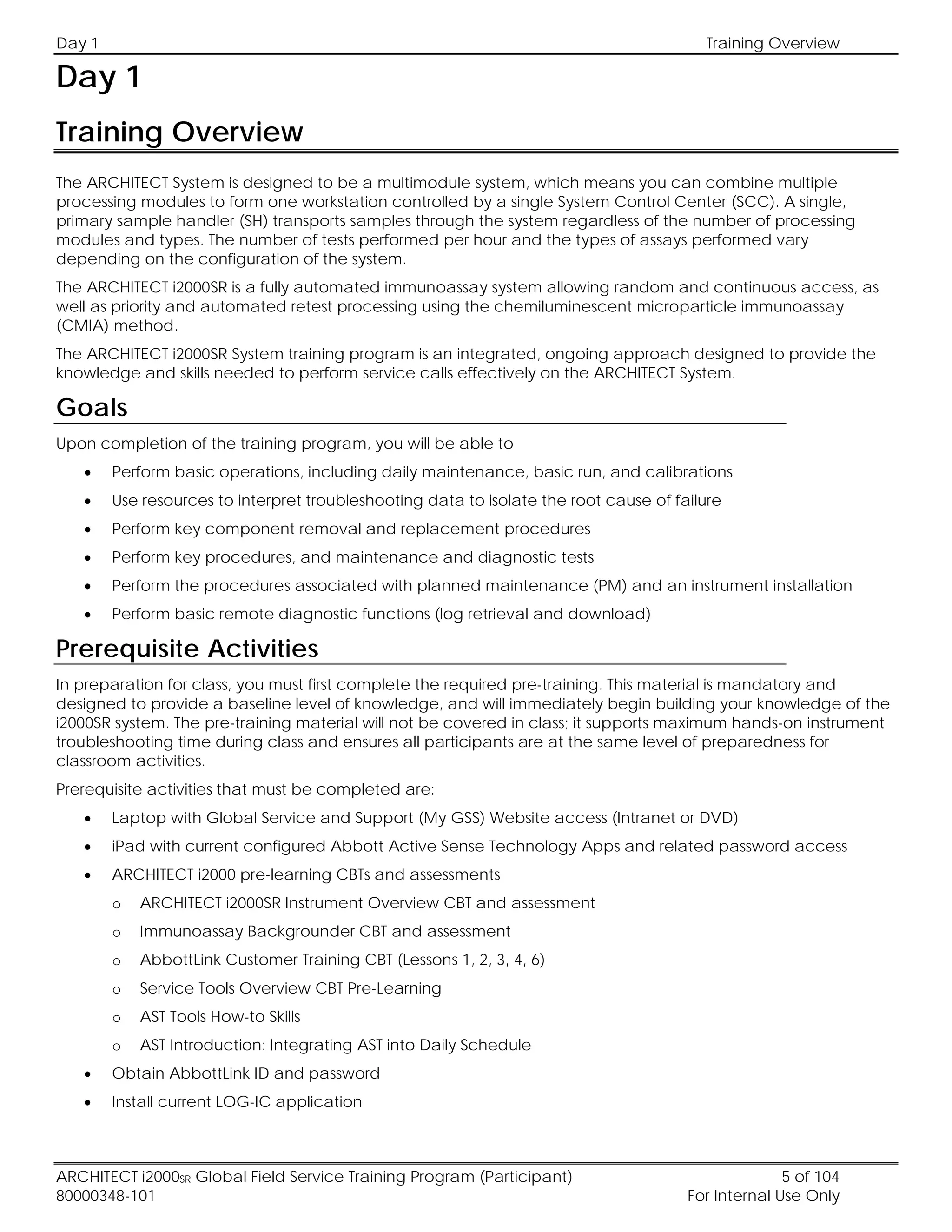 Architect i2000 manual de usuario service standardization pg | PDF
