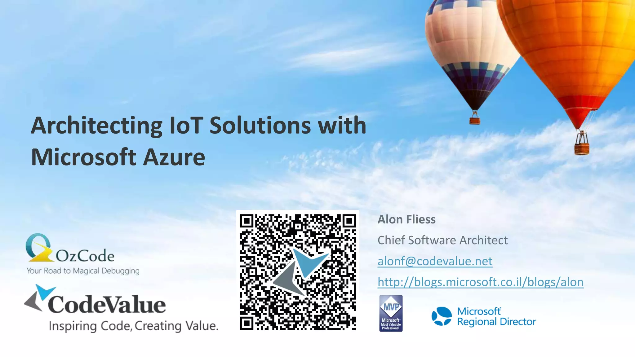 Architecting Iot Solutions With Microsoft Azure Pptx Cloud