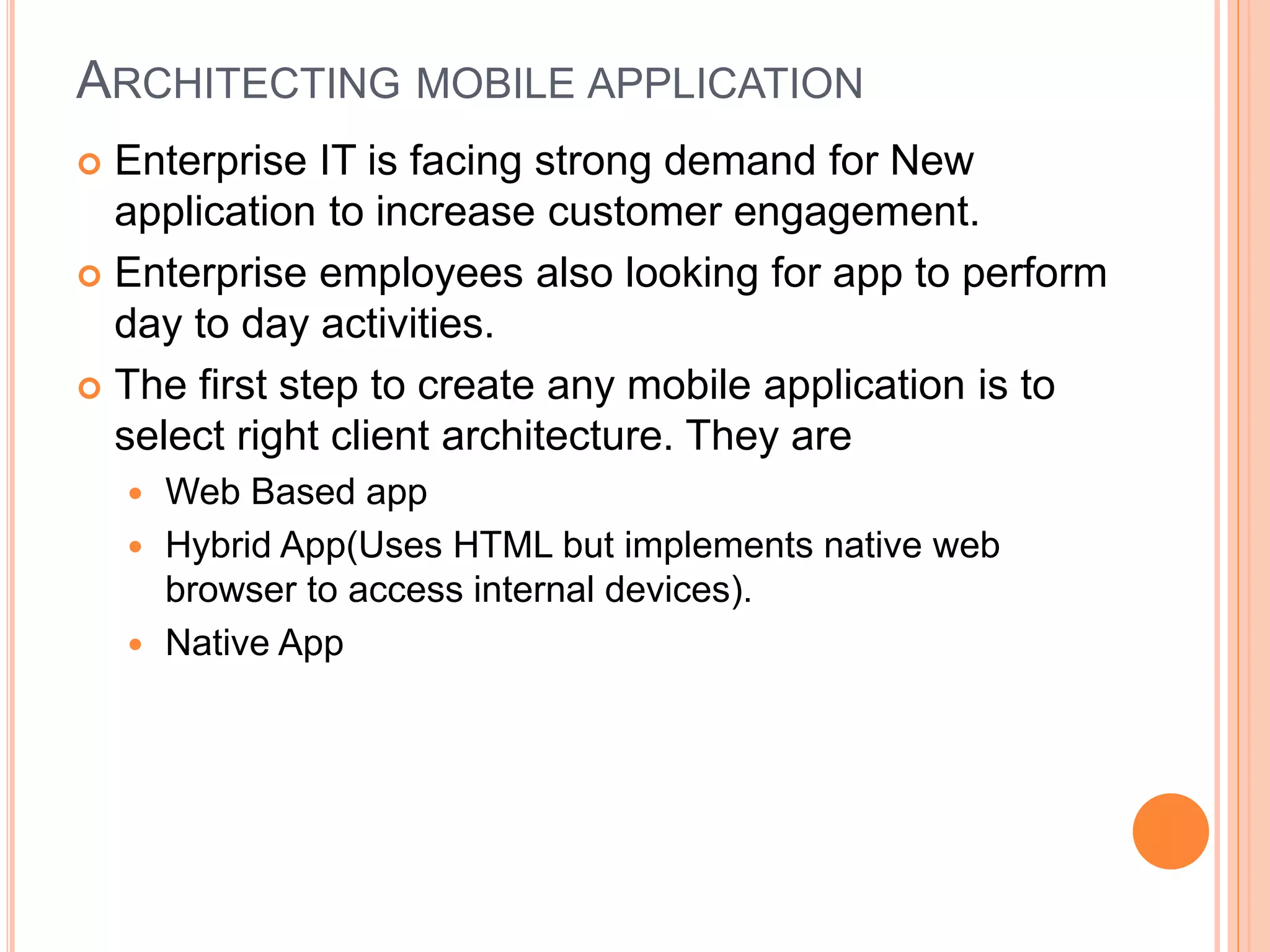 Architecting mobile application | PPTX
