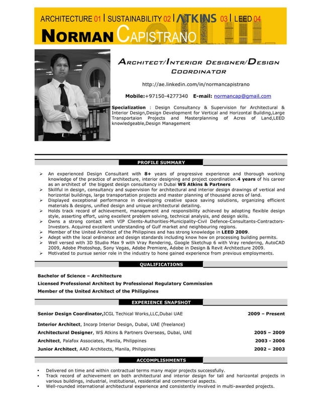 Architect Norman Capistrano | PDF | Careers