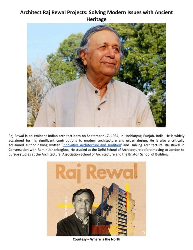 Architect Raj Rewal Projects : Solving Modern Issues with Ancient ...