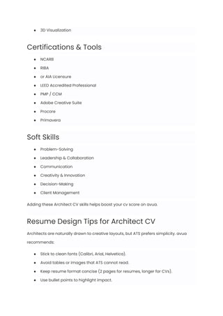 Architect Resume Examples & Writing Guide for 2025 | PDF