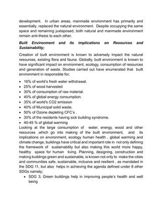 Role and Relevance of Architects and architecture in Sustainability | DOCX