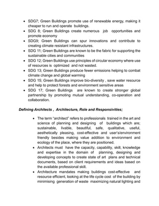 Role and Relevance of Architects and architecture in Sustainability | DOCX