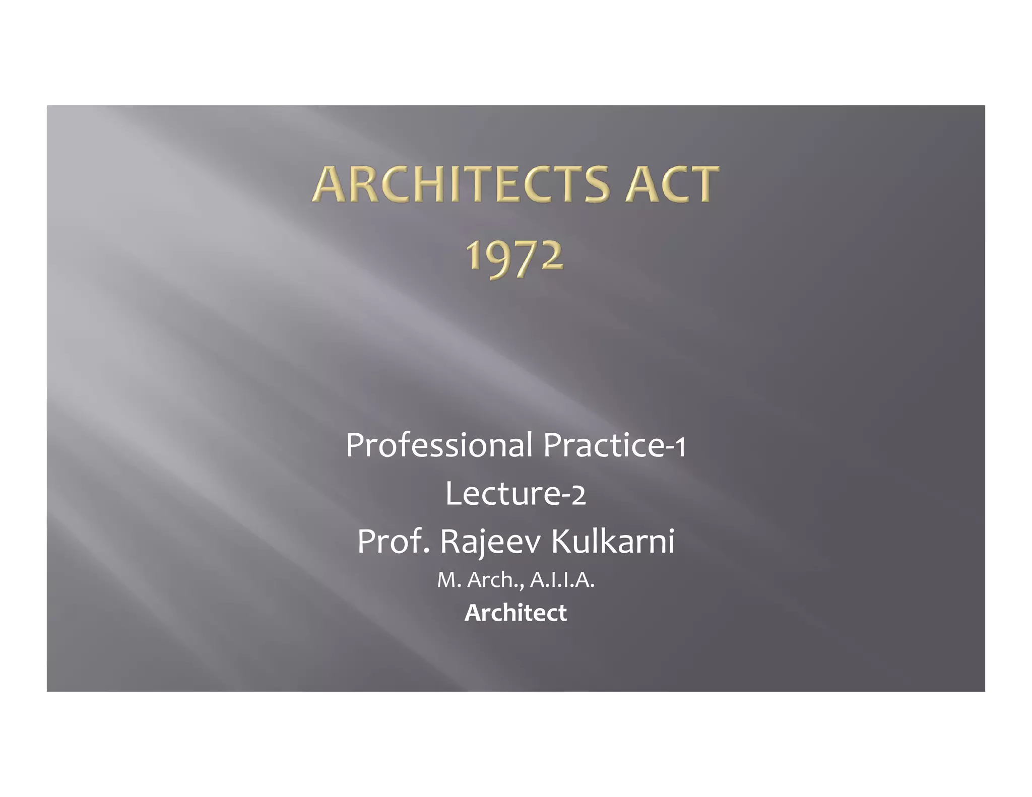 Architects act | PDF