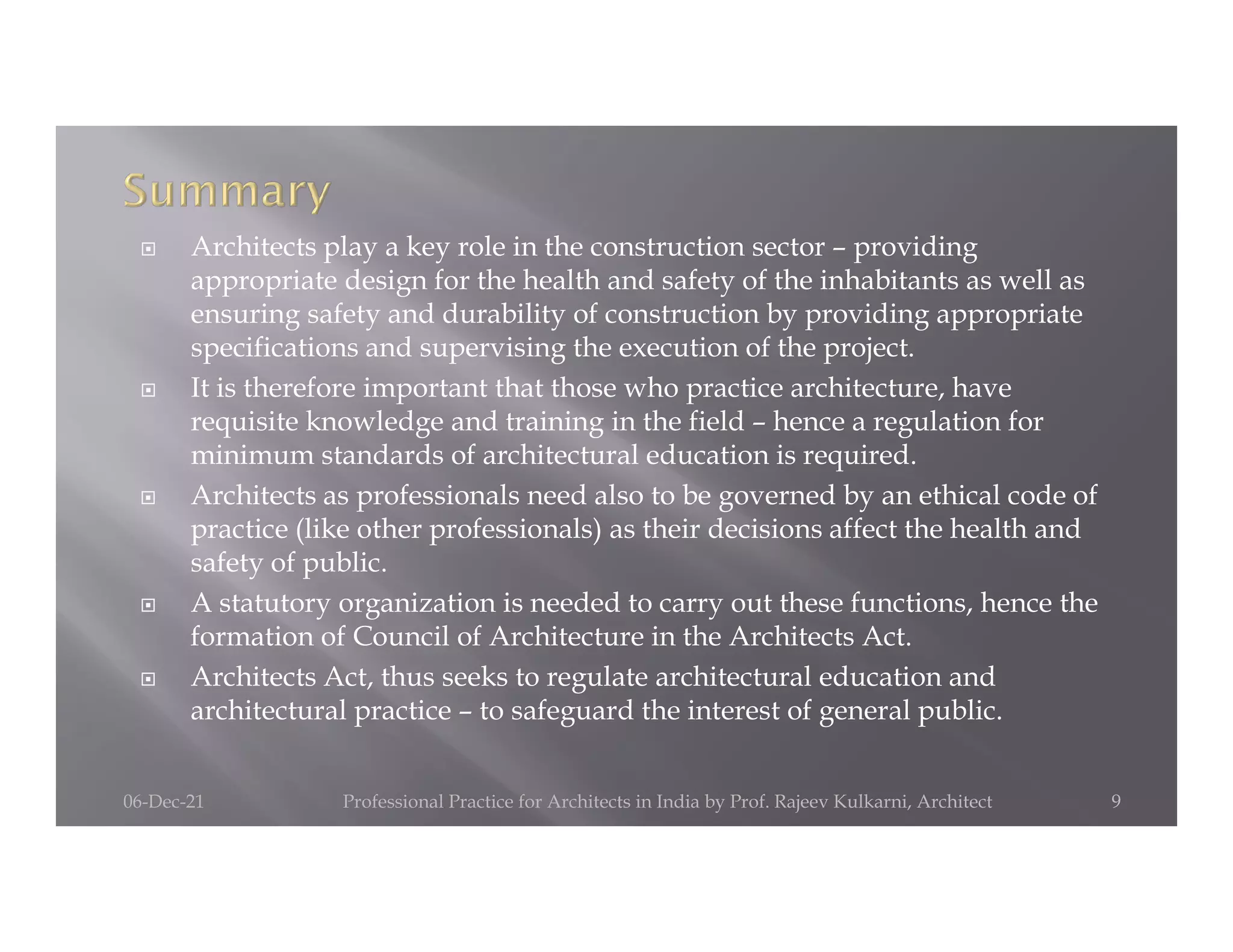 Architects act | PDF