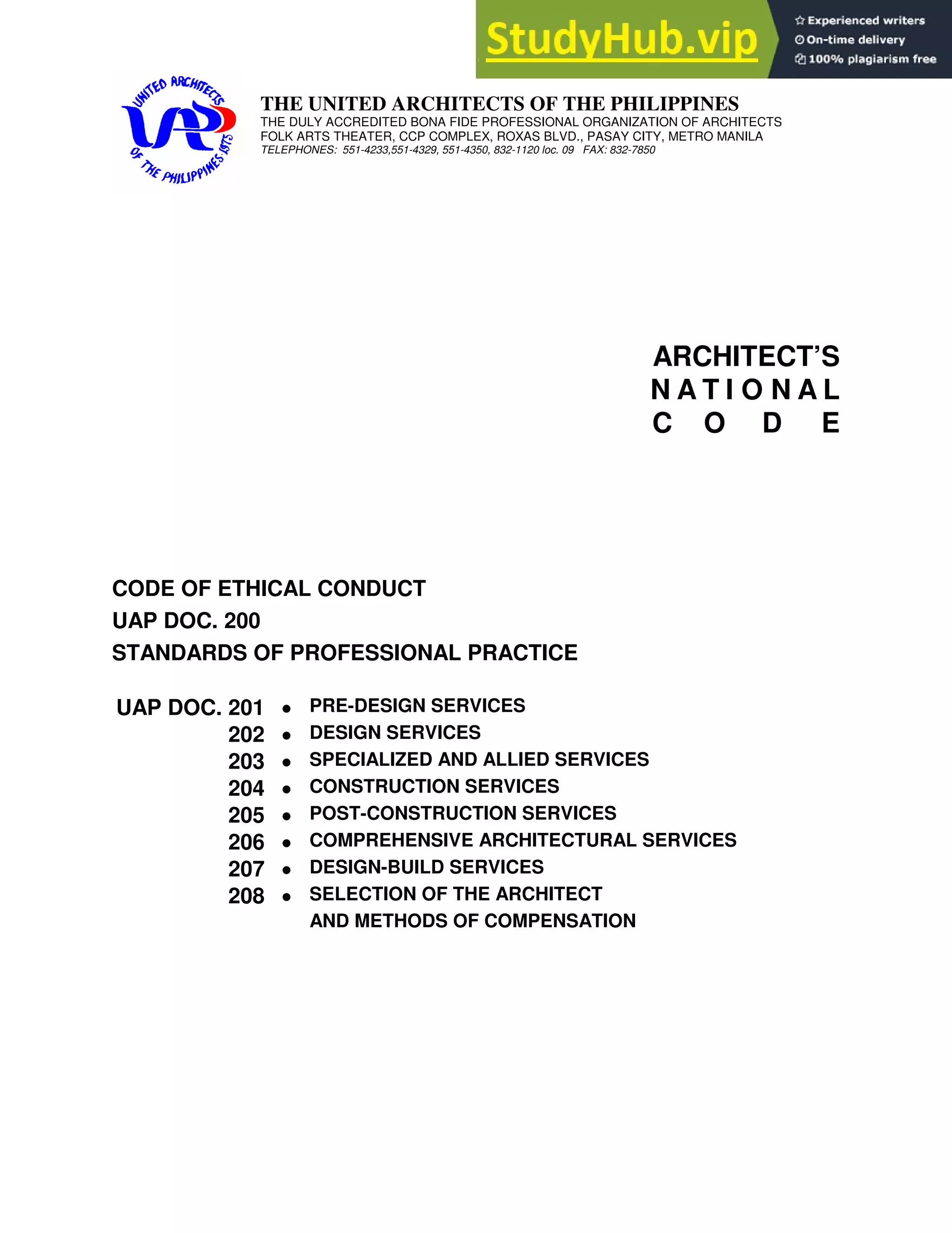 ARCHITECTS CODE OF ETHICS | PDF