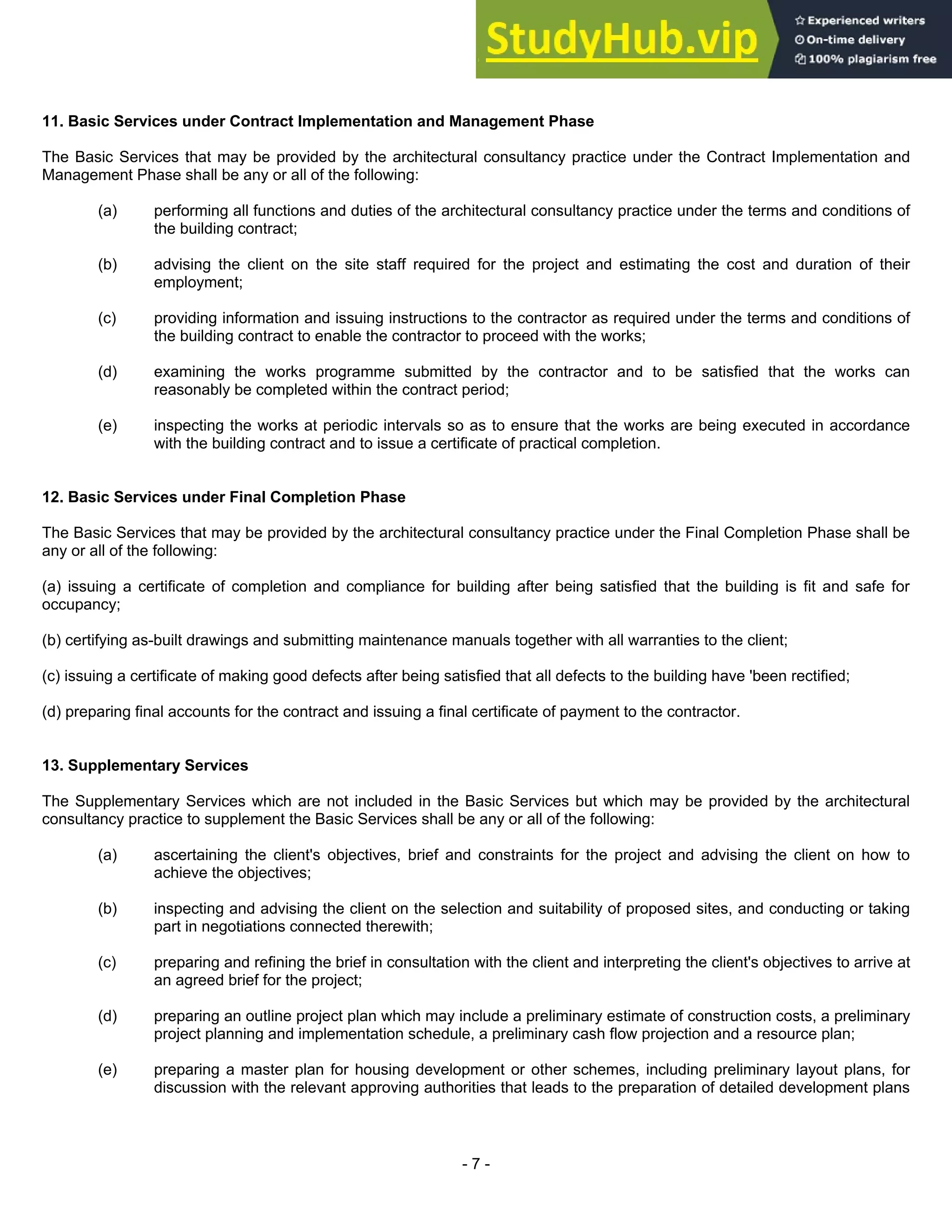 ARCHITECTS (SCALE OF MINIMUM FEES) RULES 2010 ARRANGEMENT OF RULES | PDF