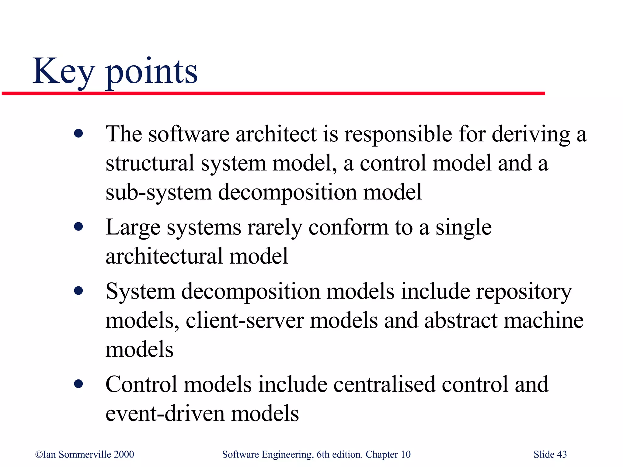 Architectural Design in Software Engineering SE10 | PPT