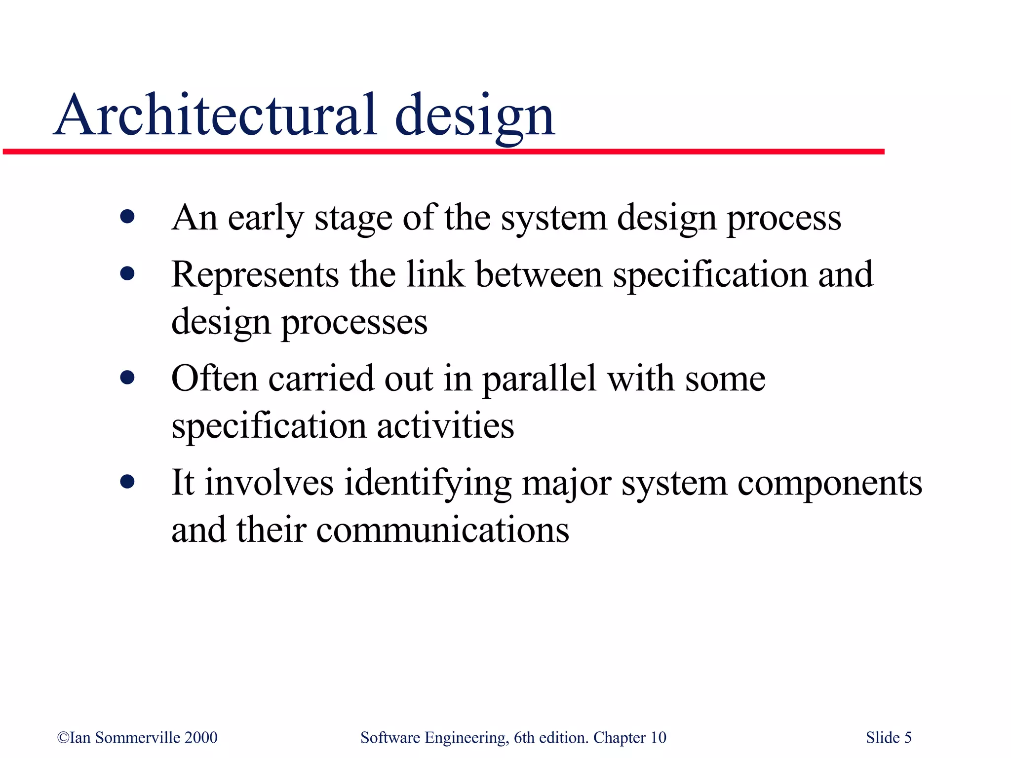 Architectural Design in Software Engineering SE10 | PPT