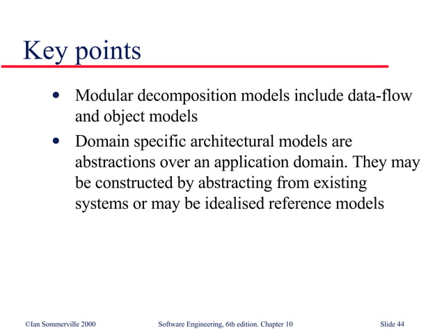 Architectural Design in Software Engineering SE10 | PPT | Programming Languages | Computing