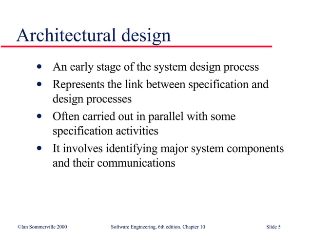 Architectural Design in Software Engineering SE10 | PPT | Programming Languages | Computing
