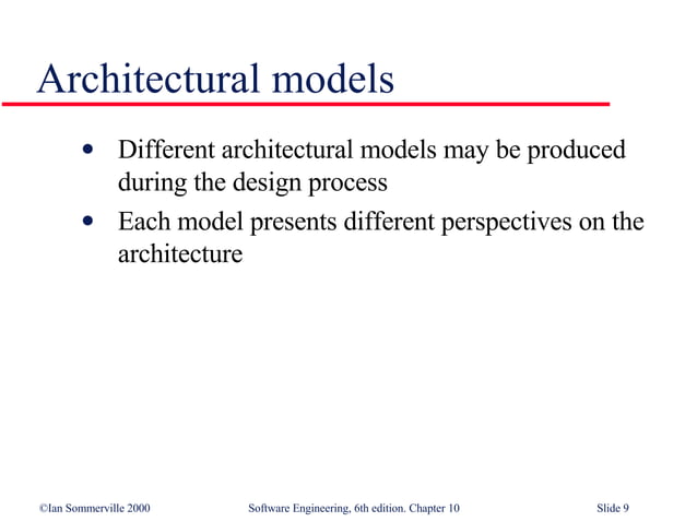 Architectural Design in Software Engineering SE10 | PPT | Programming Languages | Computing