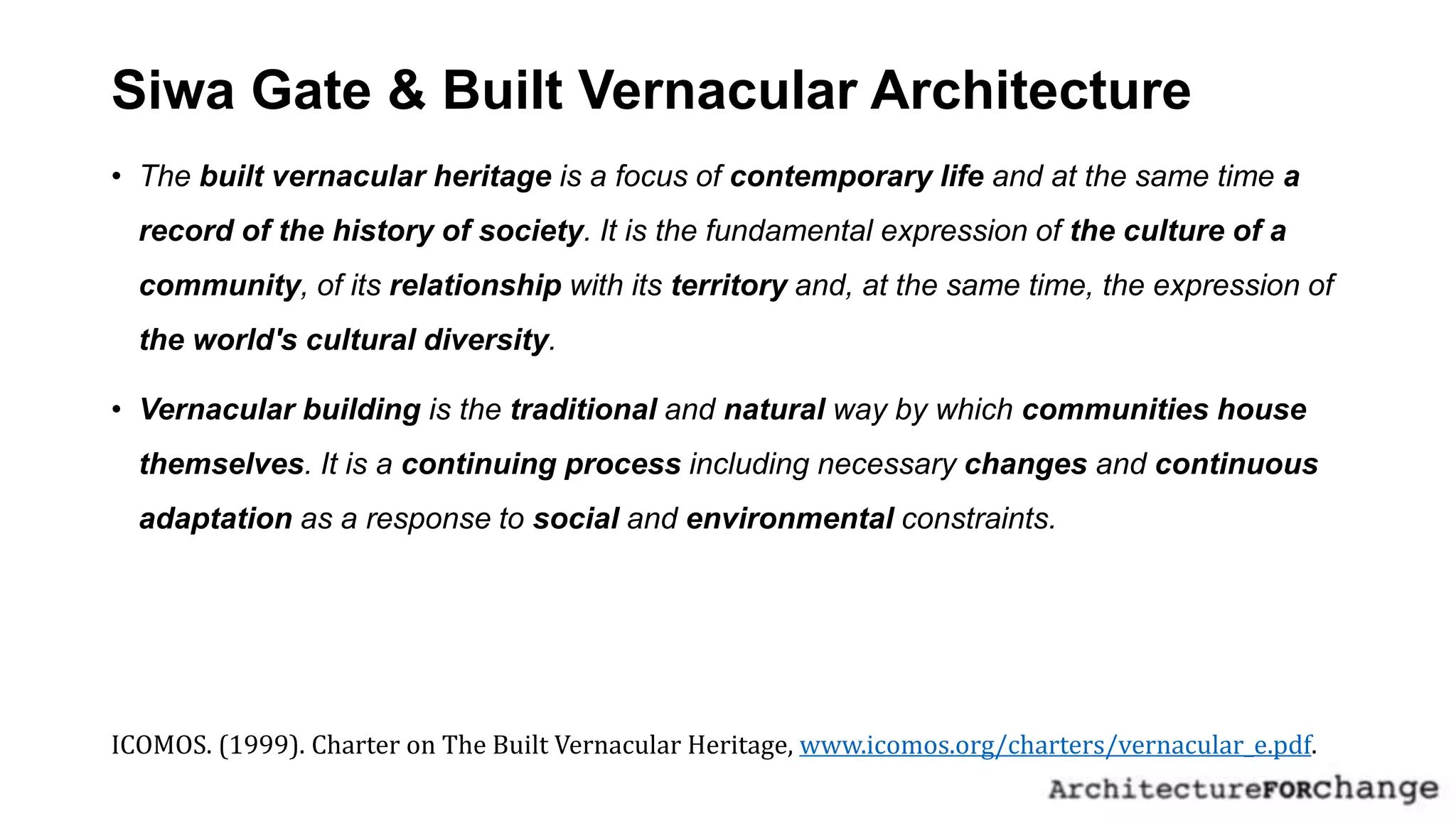 Historical Effects and Siwan Traditional Architecture | PPTX