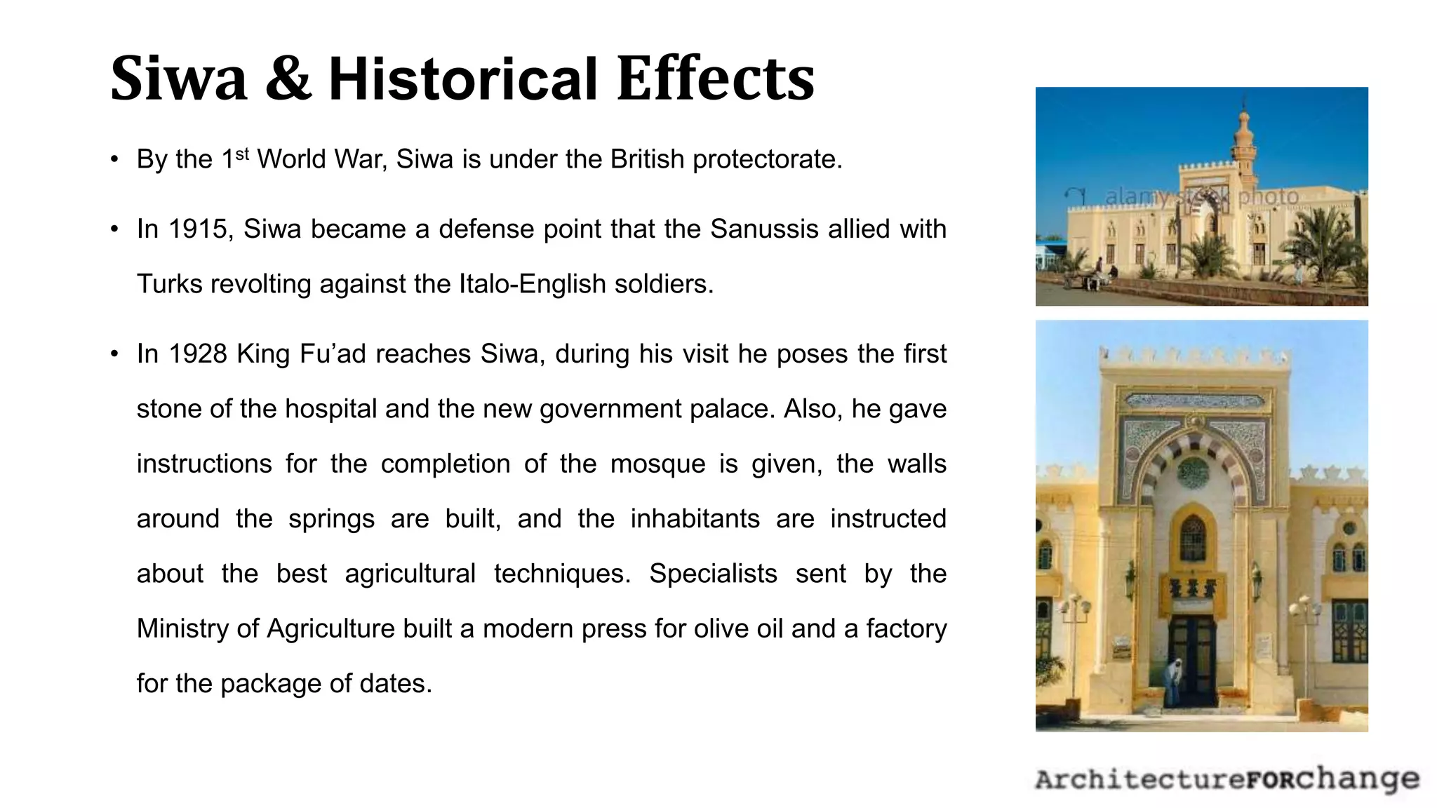 Historical Effects and Siwan Traditional Architecture | PPTX