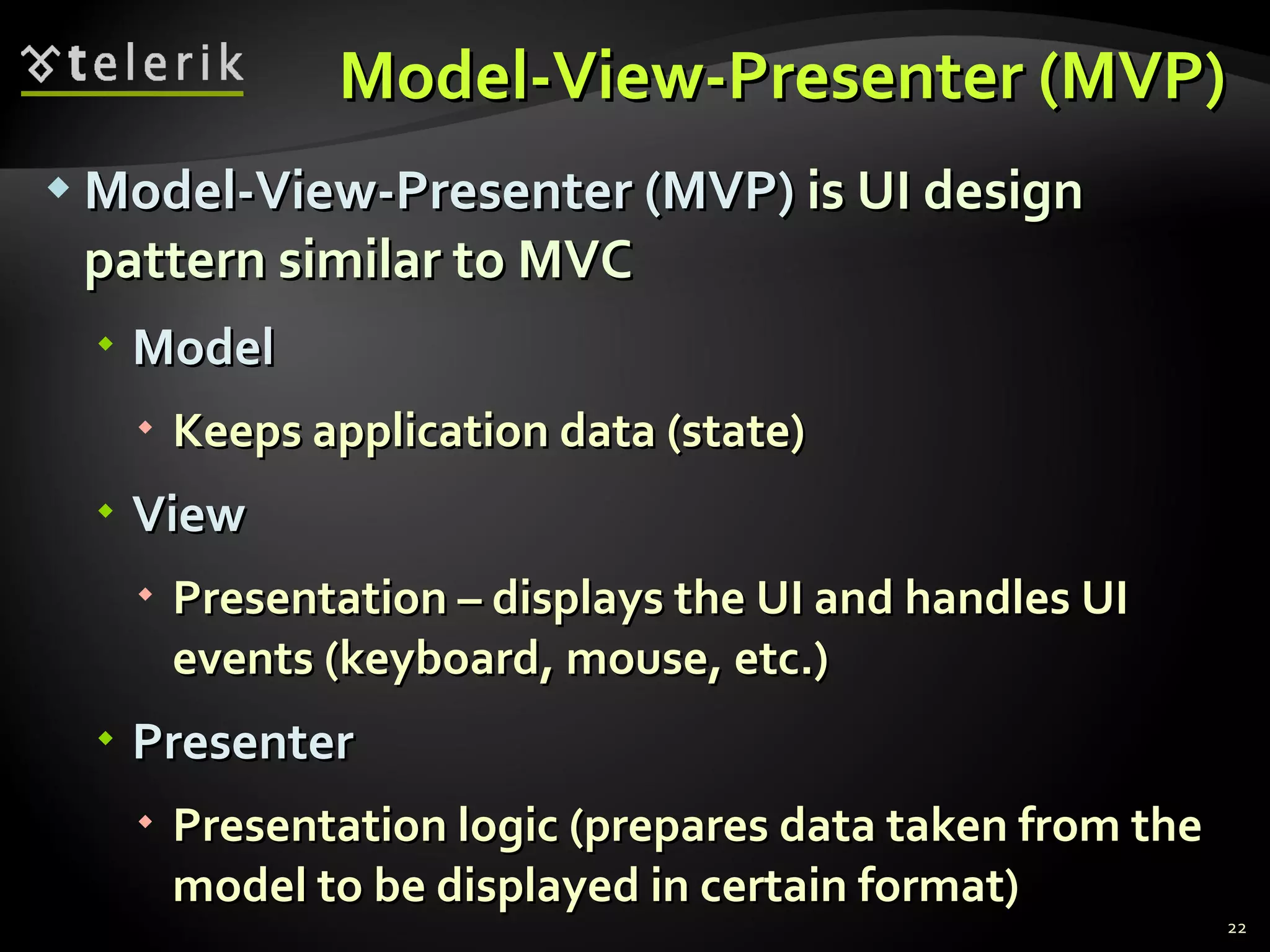 Architectural Patterns And Software Architectures Client Server Multi Tier Mvc Mvp Mvvm