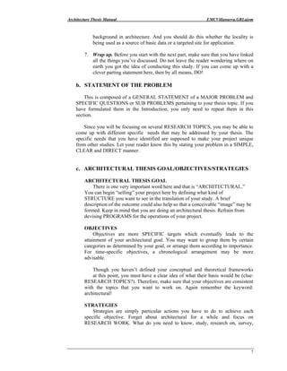 Architectural thesis Manual | PDF