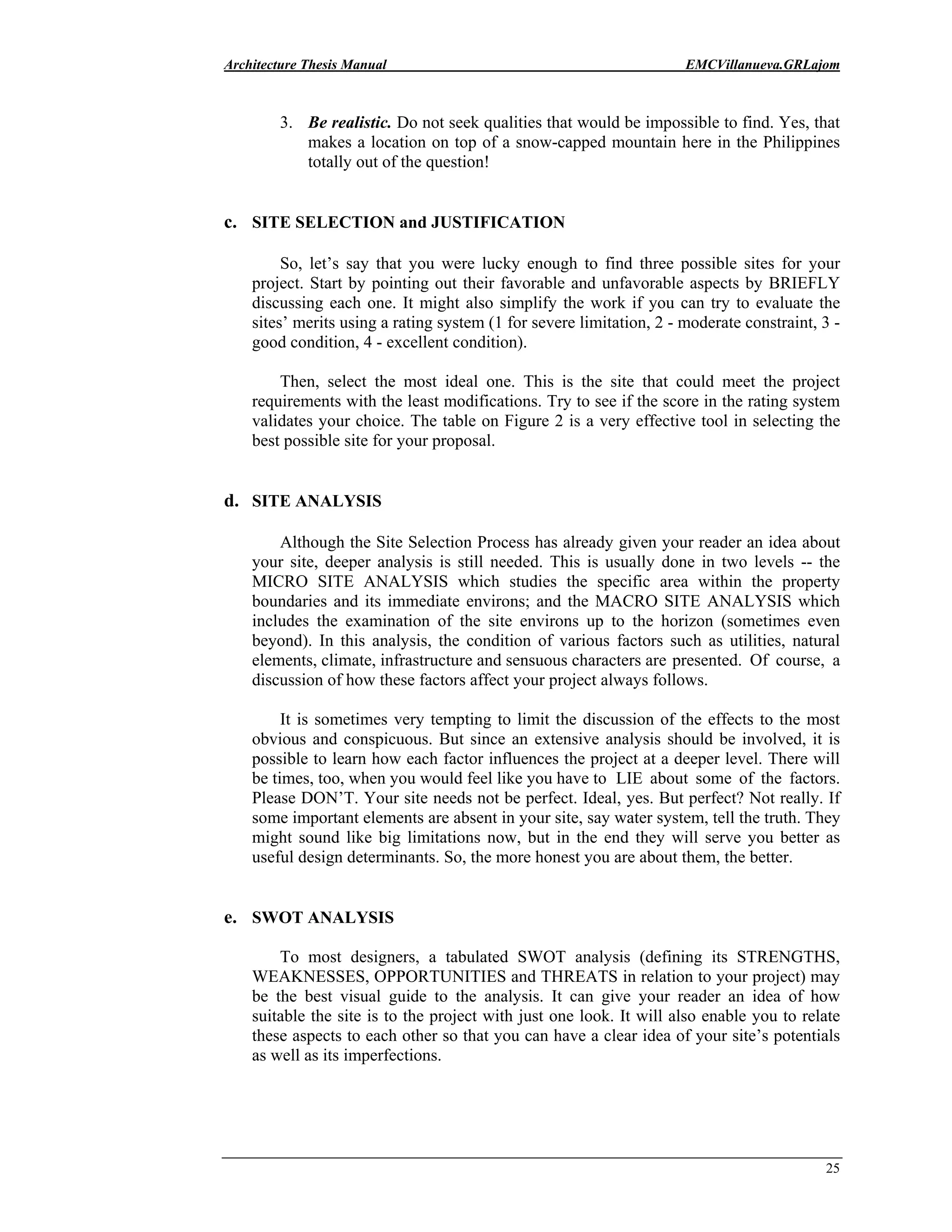 Architectural thesis manual | PDF