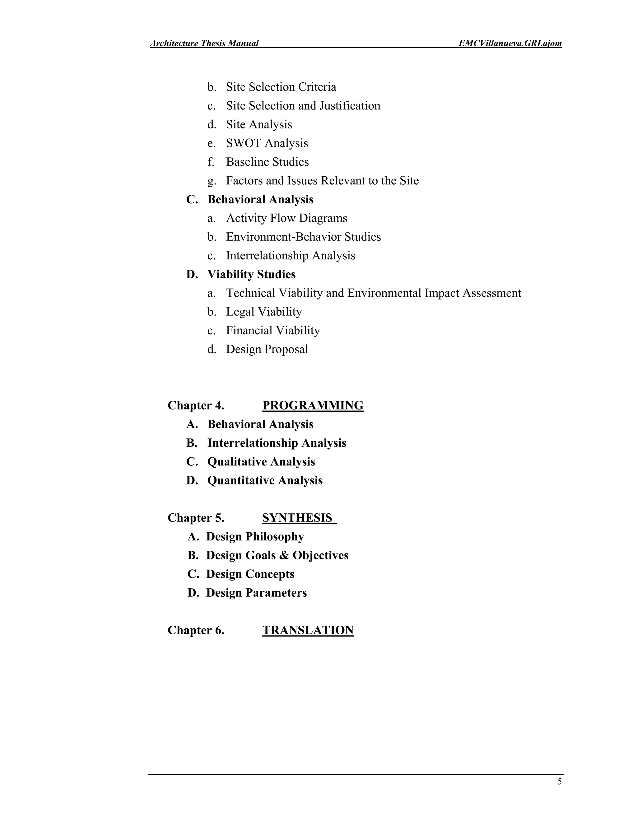 Architectural thesis-manual | PDF