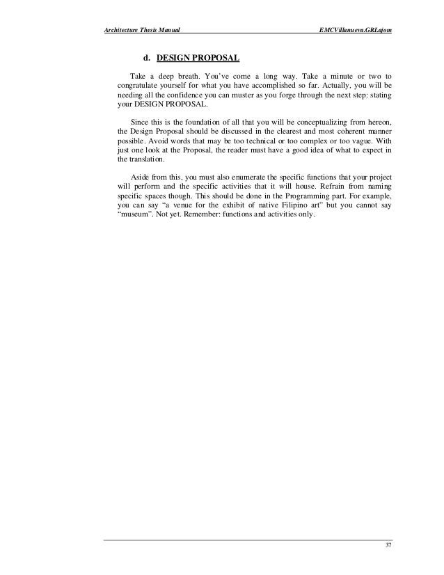 Architectural thesis-manual