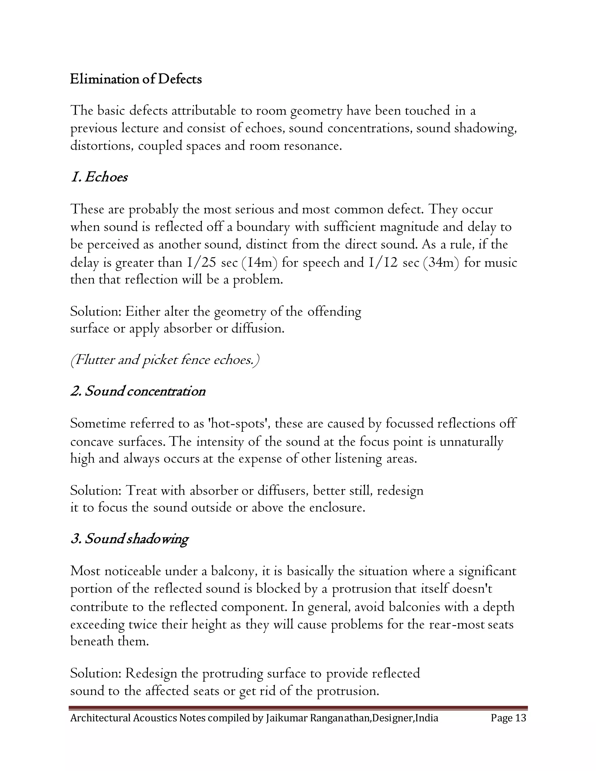 Architectural acoustic notes | PDF