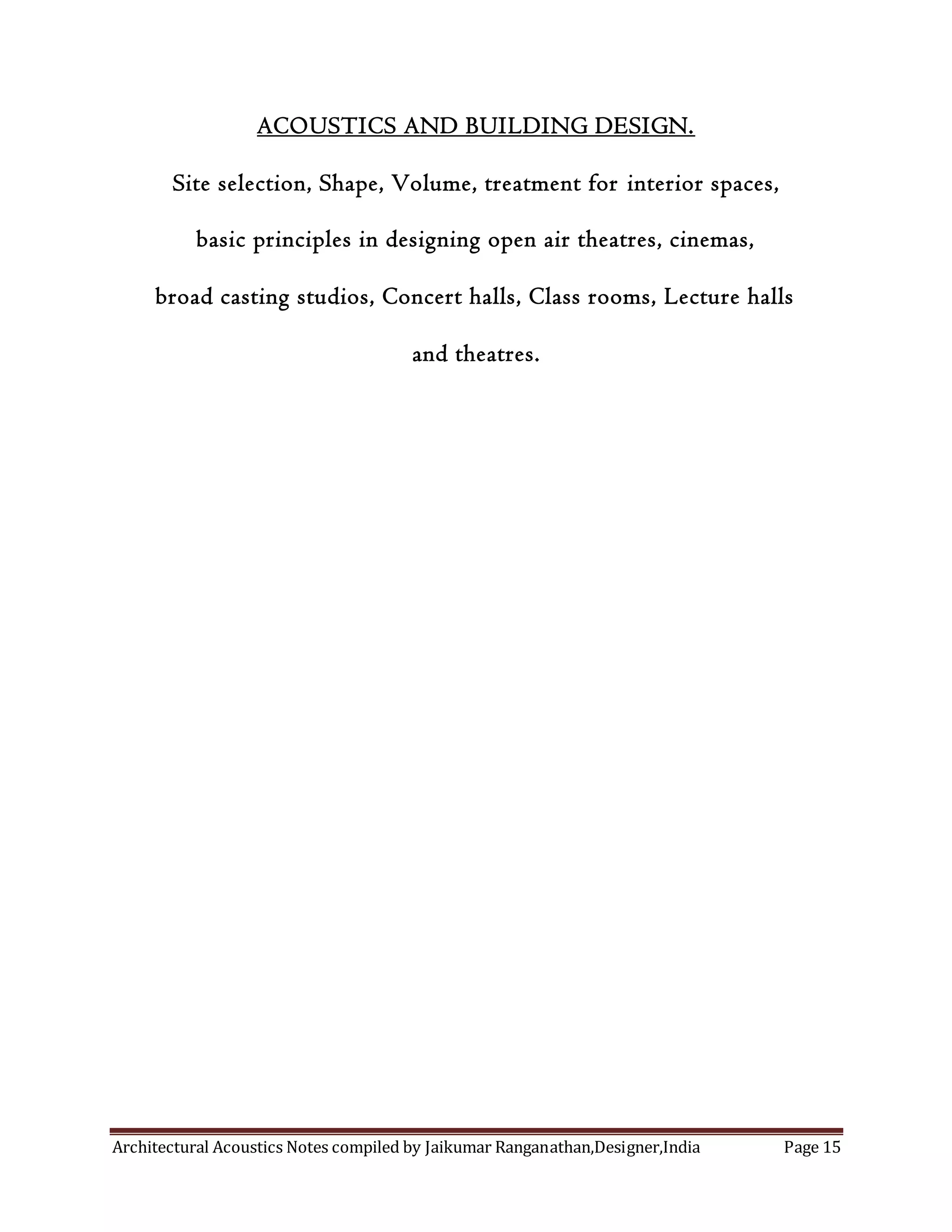 Architectural acoustic notes | PDF