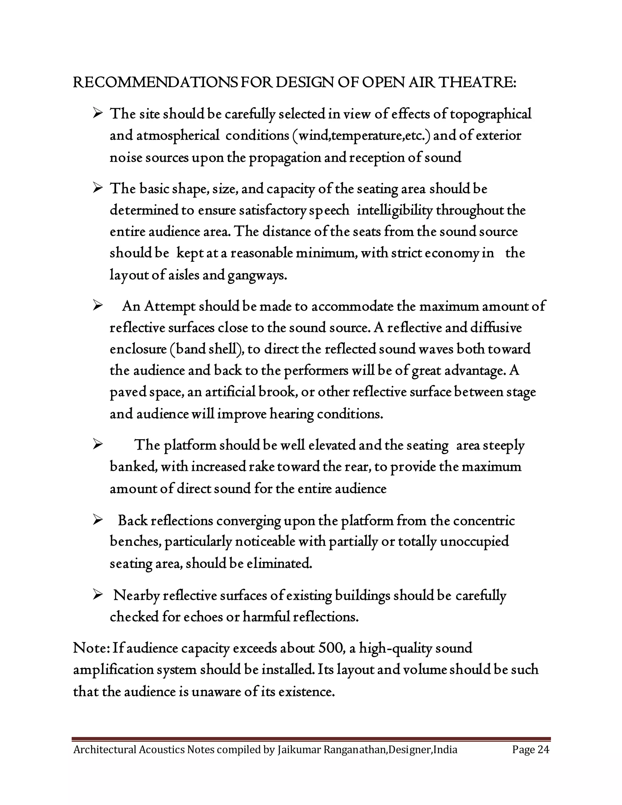 Architectural acoustic notes | PDF