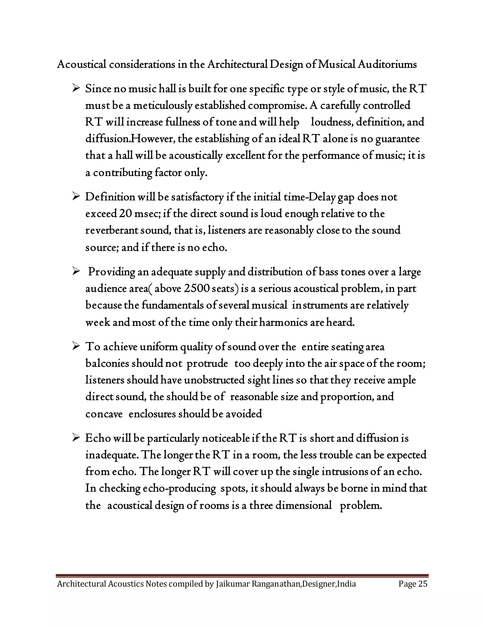Architectural acoustic notes | PDF