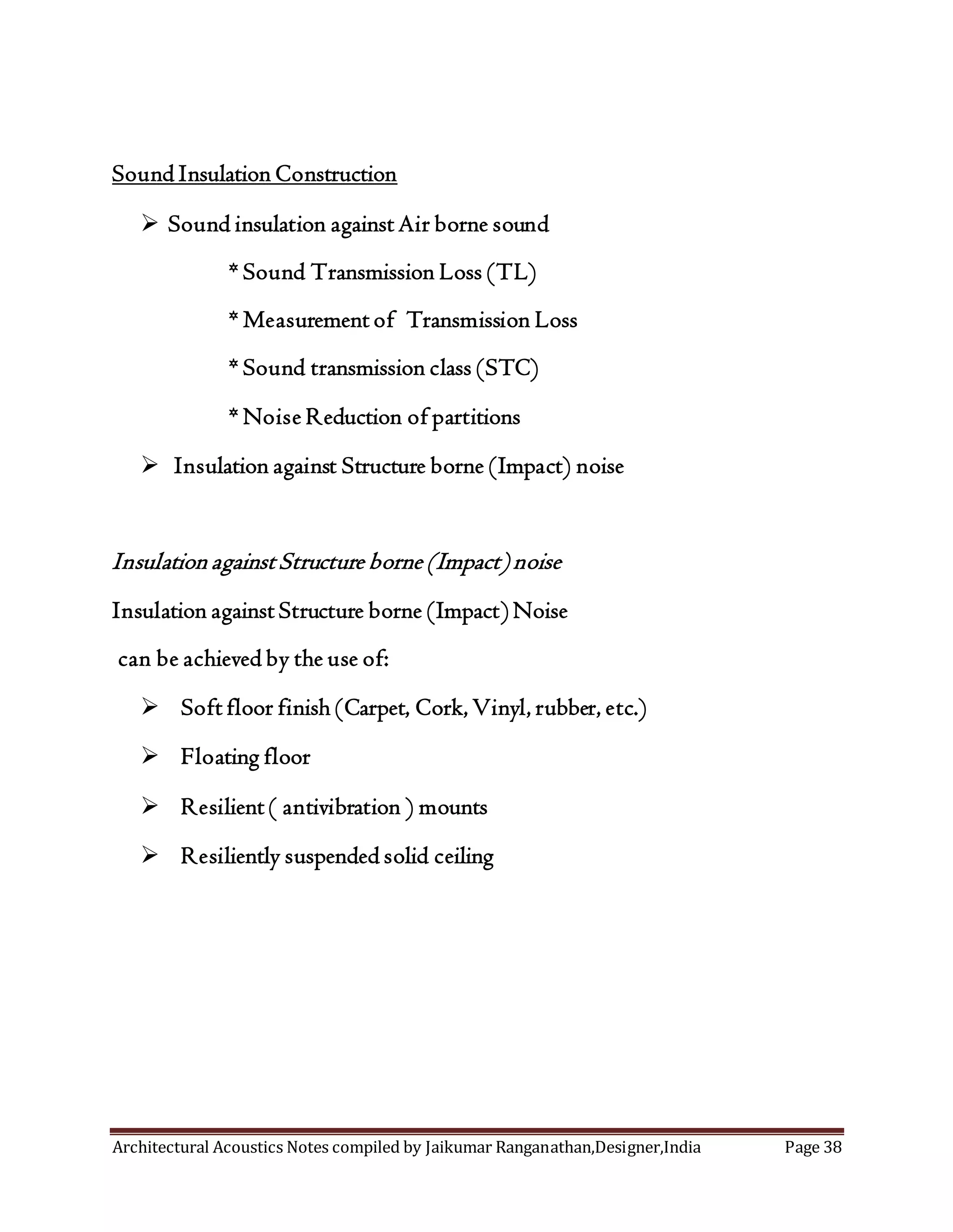 Architectural acoustic notes | PDF