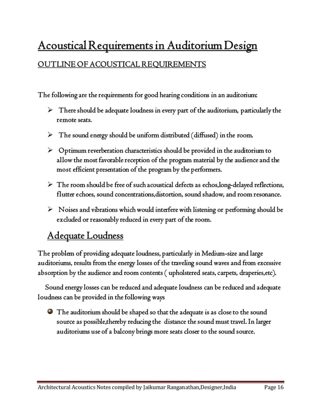 Architectural acoustic notes | PDF