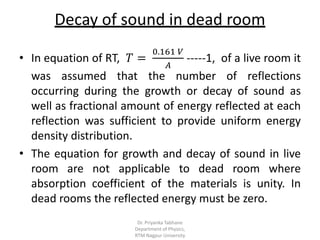 Architectural acoustics, underwater acoustics | PPTX