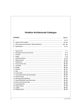 Architectural aluminium extrutions hindalco | PDF