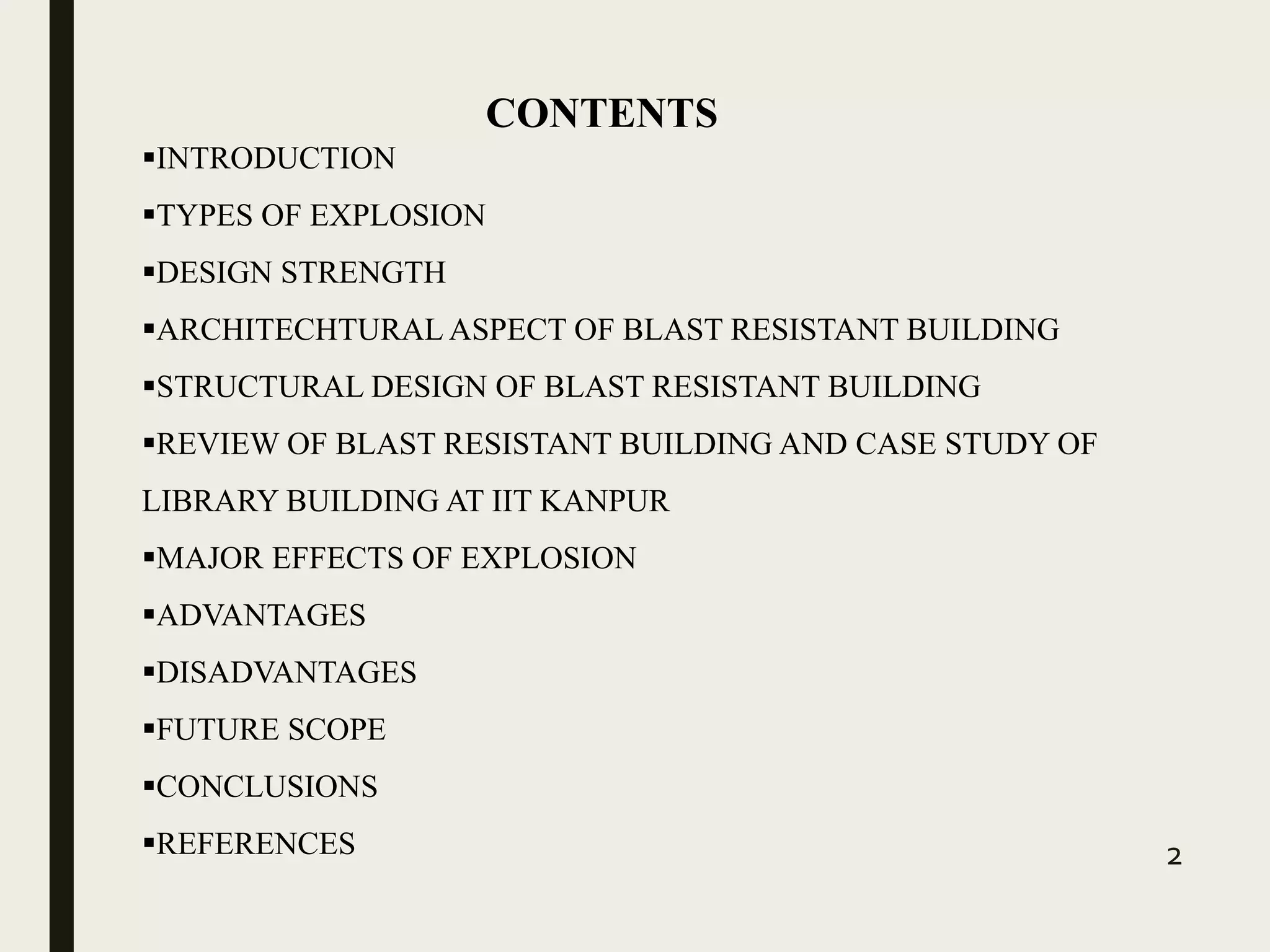 Architectural and structural design for blast resistant buildings | PPTX