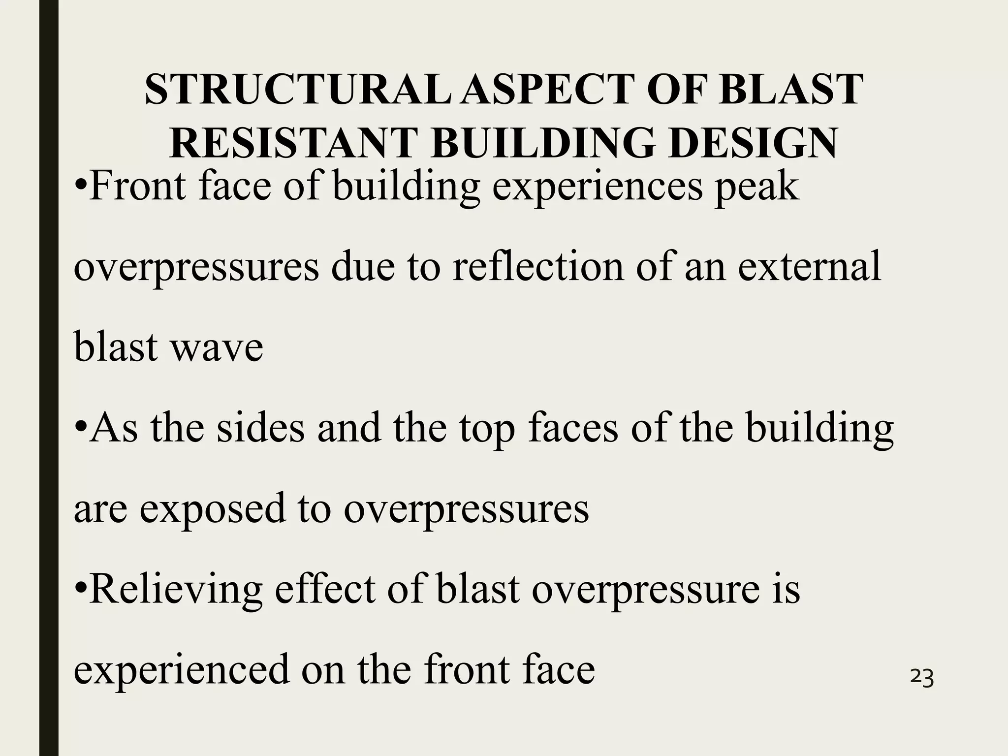 Architectural and structural design for blast resistant buildings | PPTX