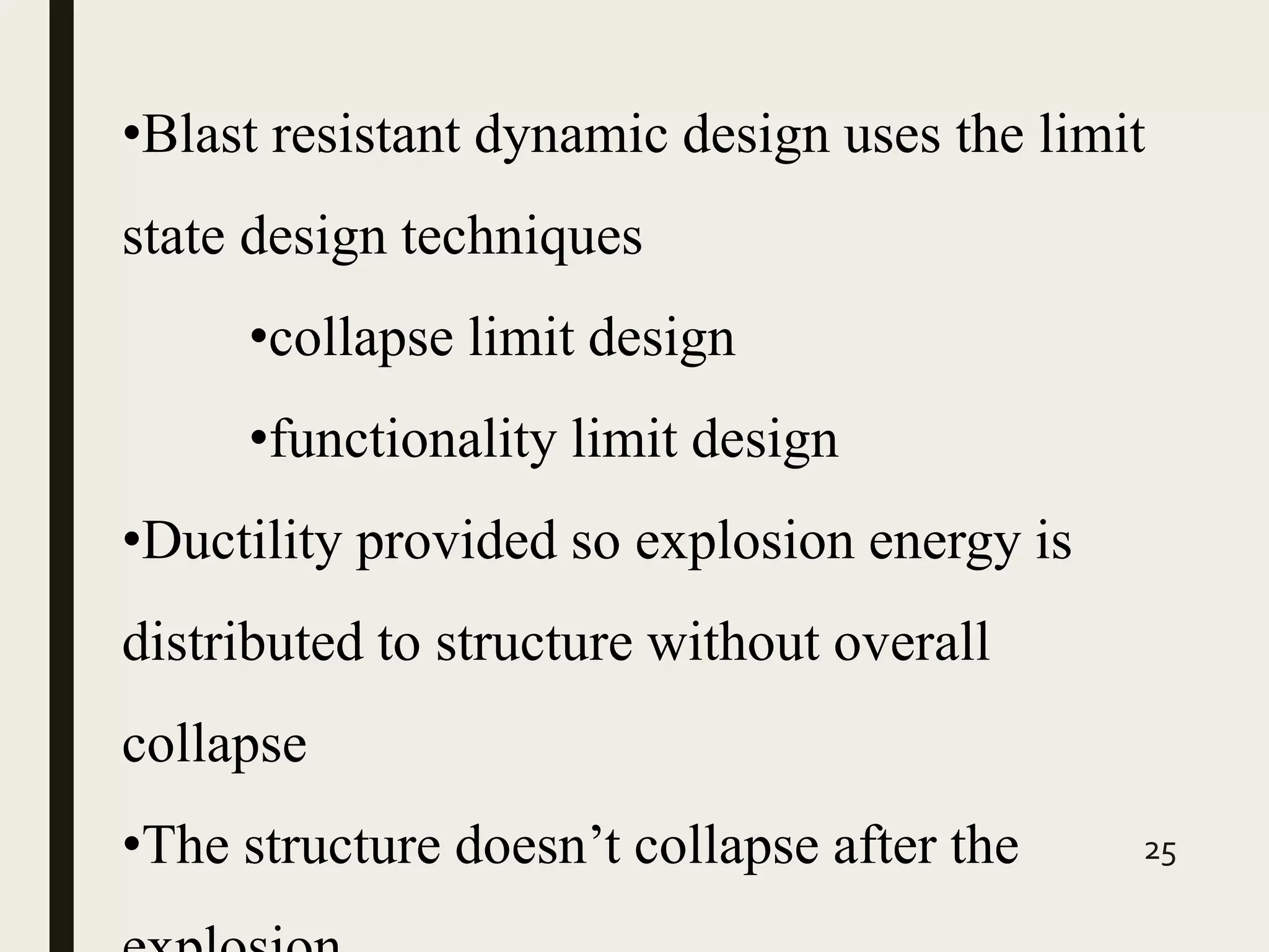 Architectural and structural design for blast resistant buildings | PPTX
