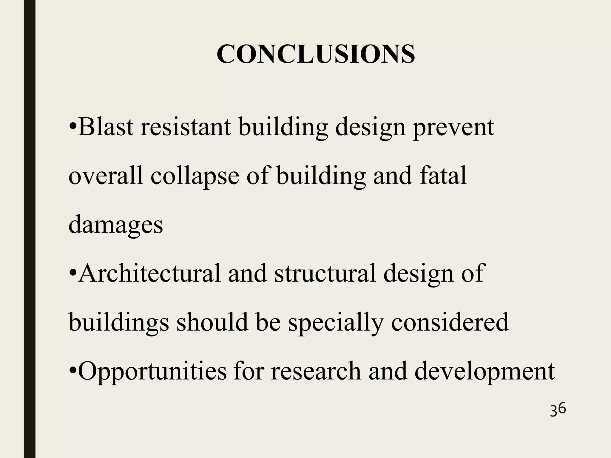Architectural and structural design for blast resistant buildings | PPTX