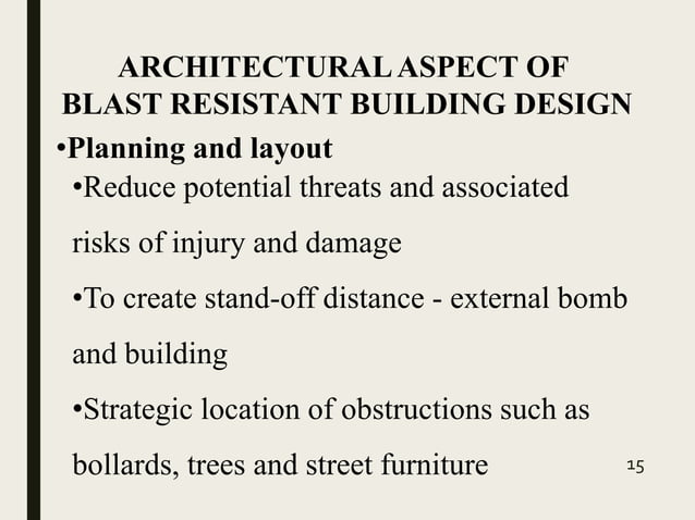 Architectural and structural design for blast resistant buildings ...