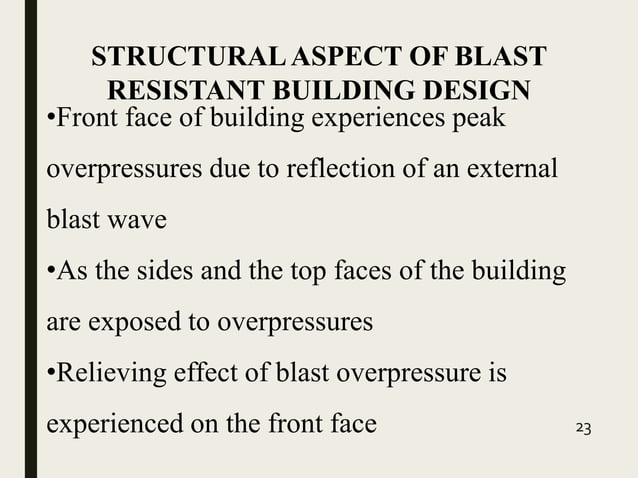 Architectural and structural design for blast resistant buildings ...