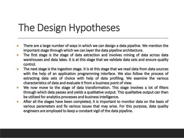 Architectural Aspects And Design Hypothesis Of The Data Ingestion