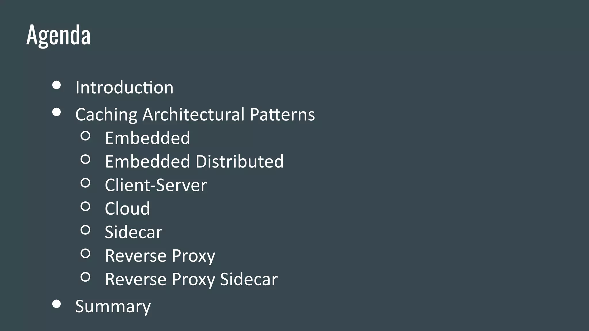 Architectural caching patterns for kubernetes | PPT
