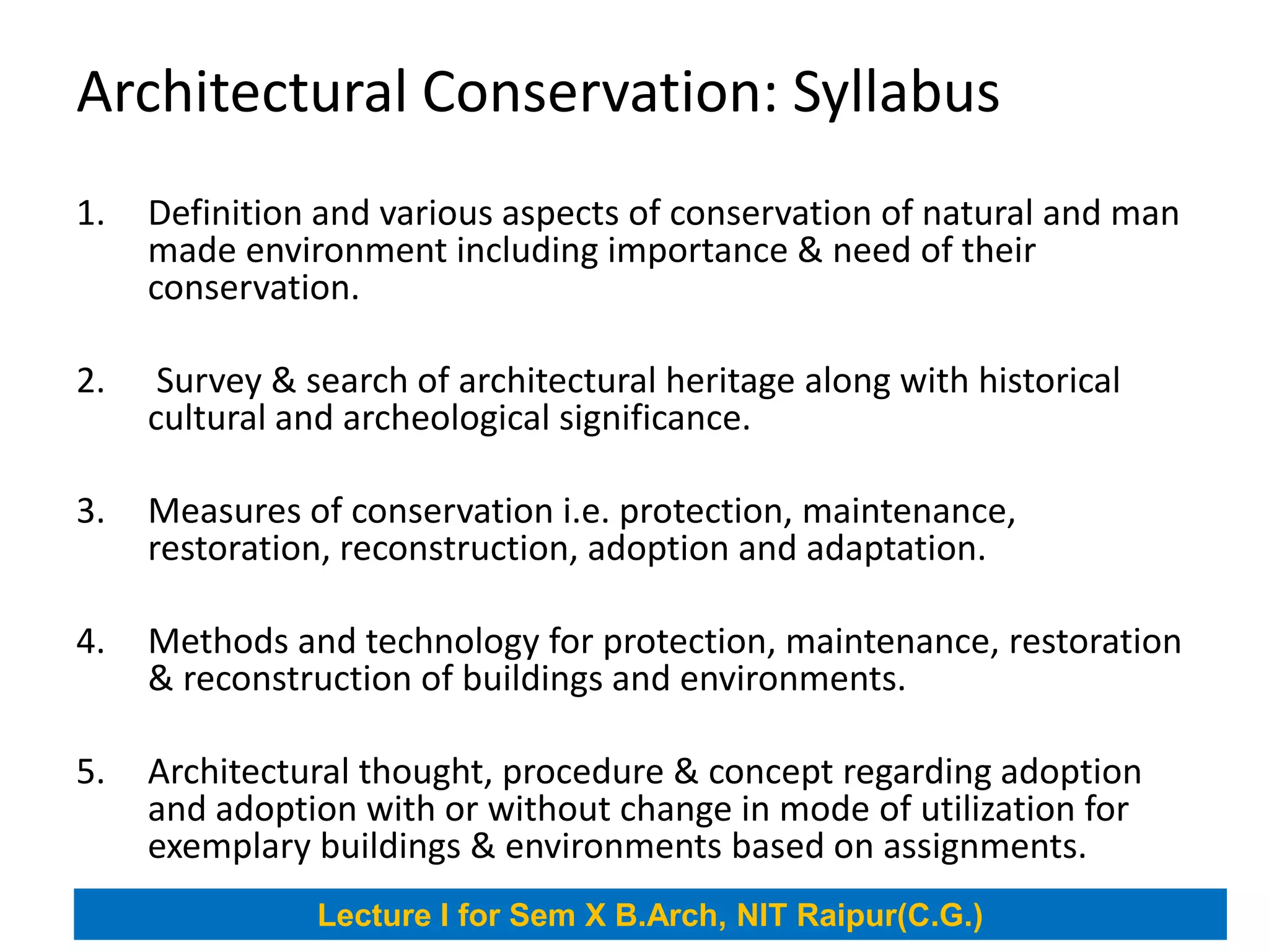 Architectural conservation | PPSX