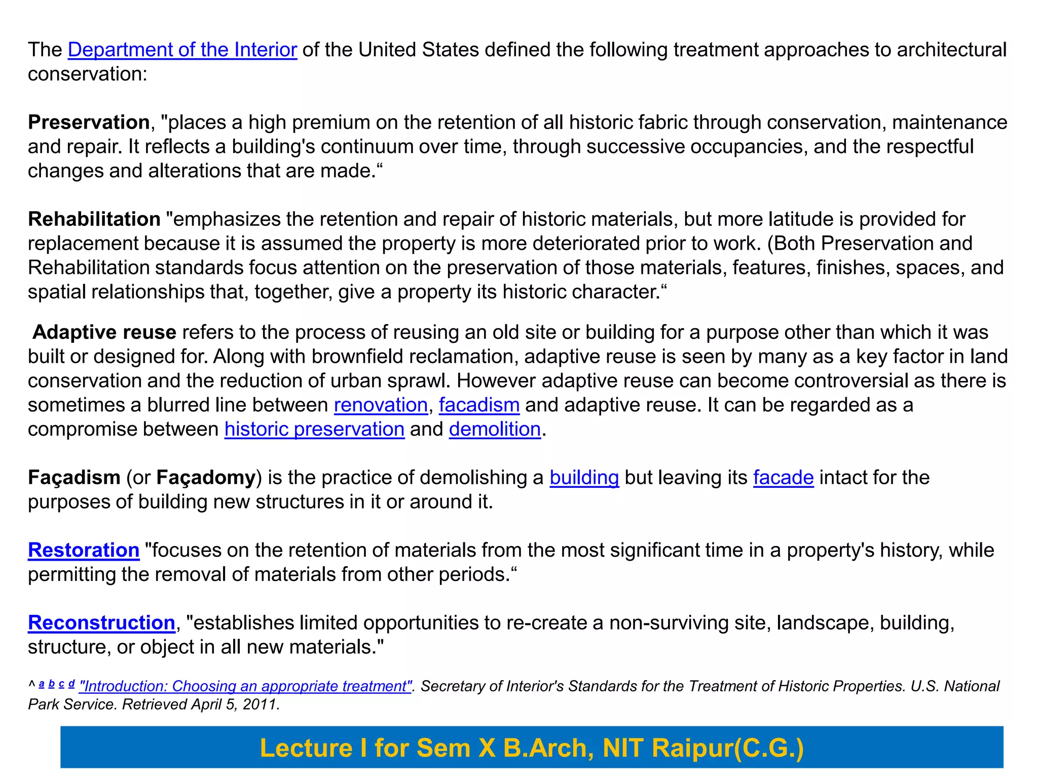 Architectural conservation | PPSX