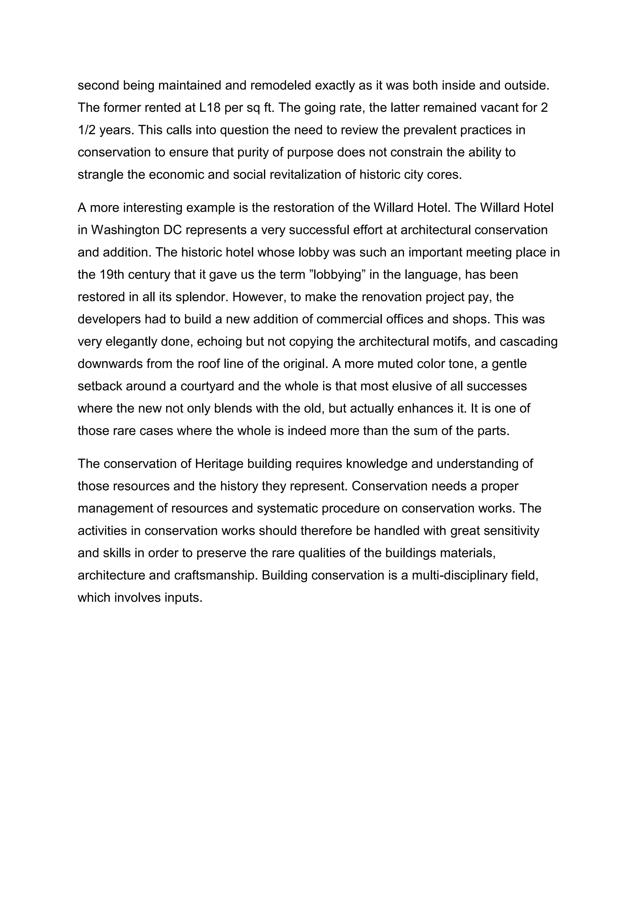 Architectural Conservation "Essay" How can we make the past to be part ...