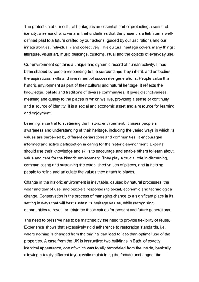 Architectural Conservation "Essay" How can we make the past to be part ...