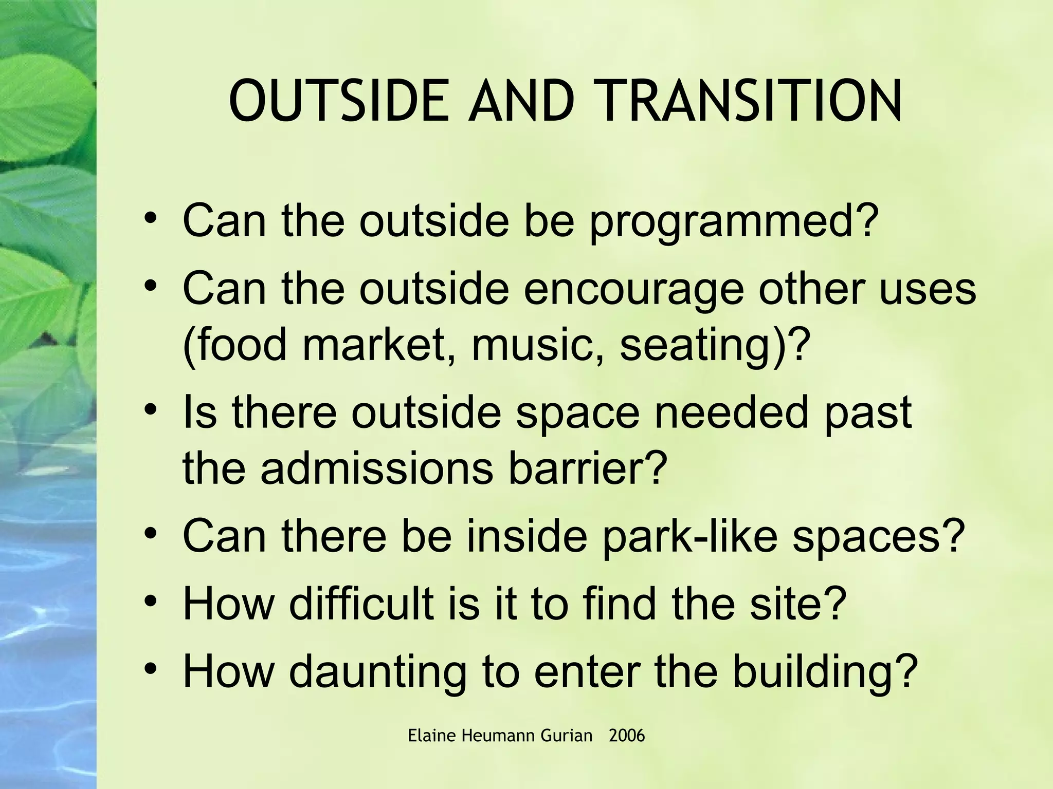 Museum Architectural Considerations | PPT