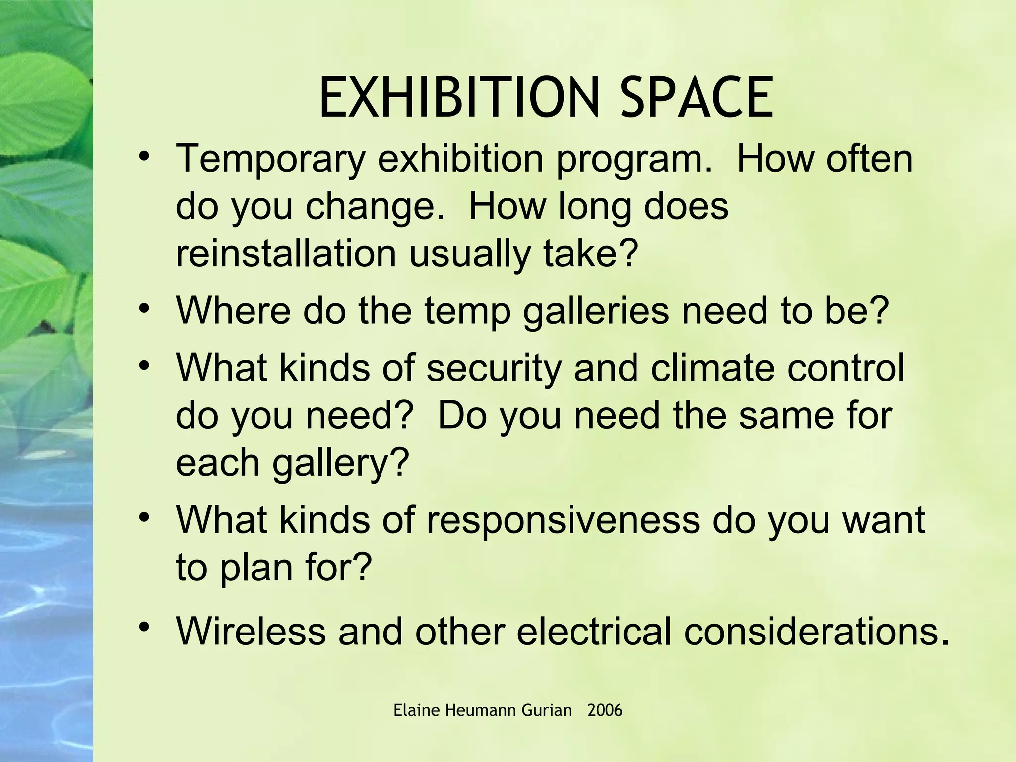 Museum Architectural Considerations | PPT
