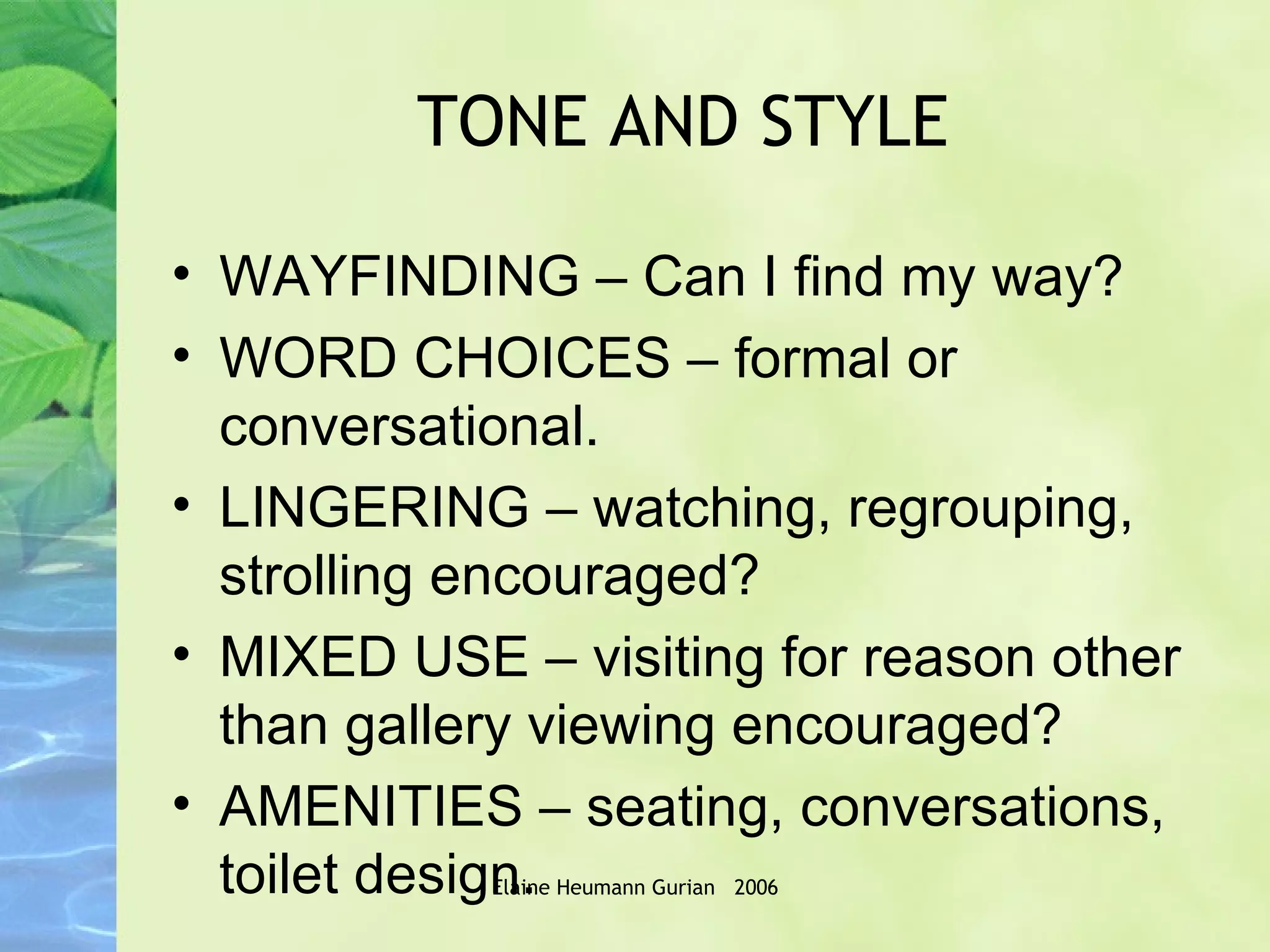 Museum Architectural Considerations | PPT