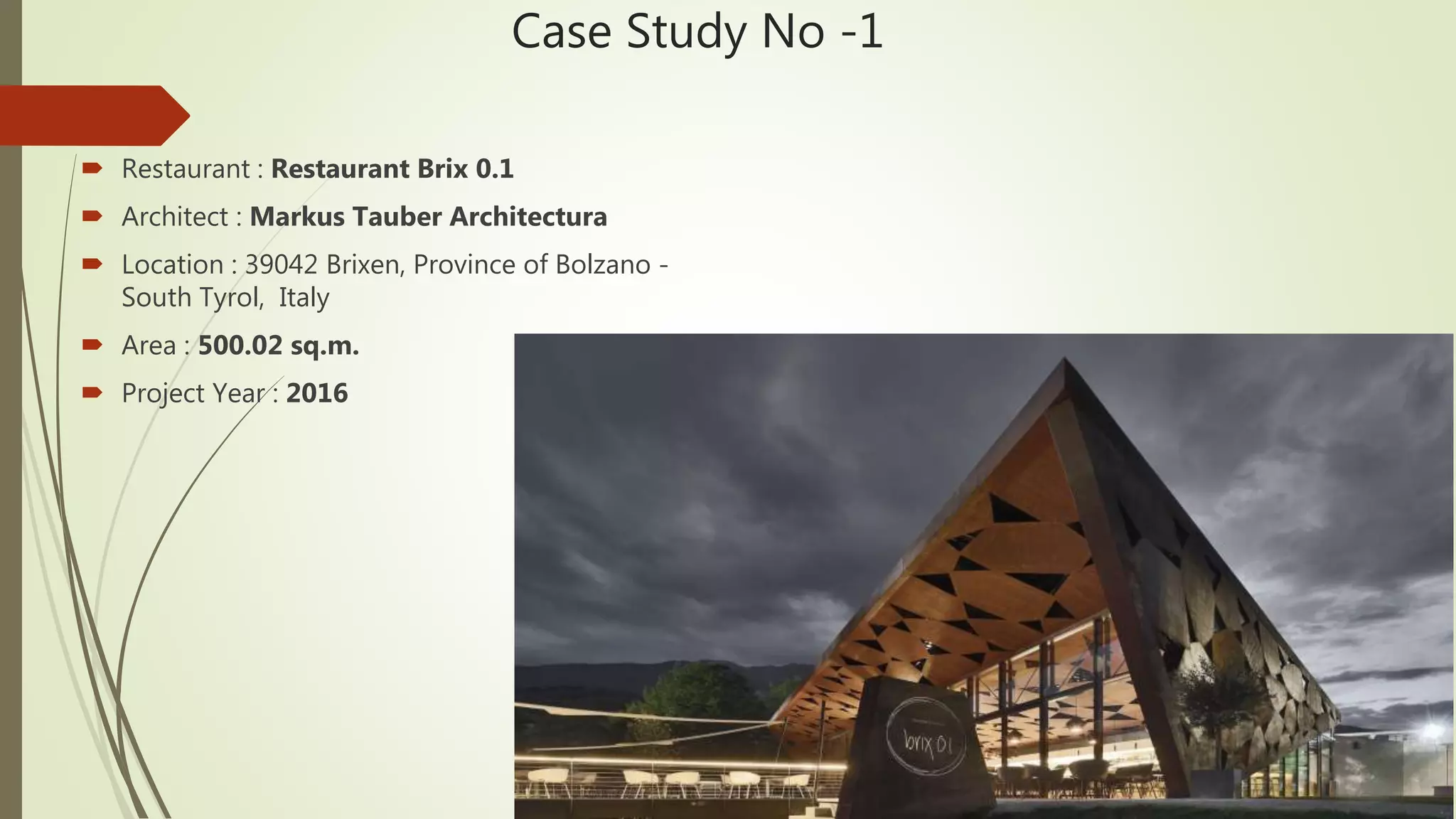 Architectural design - Case Study on Restaurants | PPTX