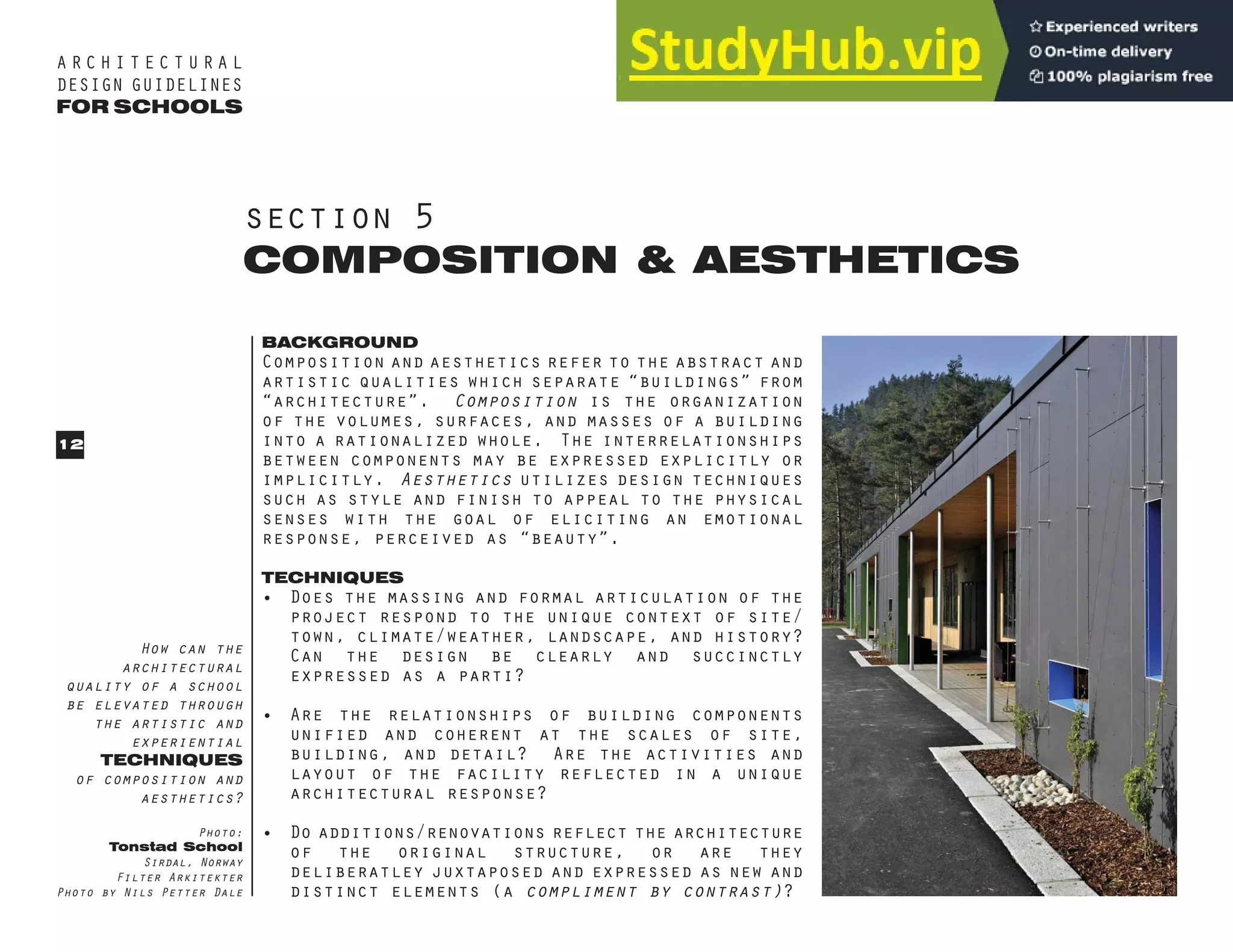 ARCHITECTURAL DESIGN GUIDELINES FOR SCHOOLS TECHNICAL SERVICES BRANCH ...